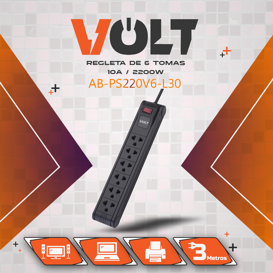 REGLETA DE 6 TOMAS – Volt Power