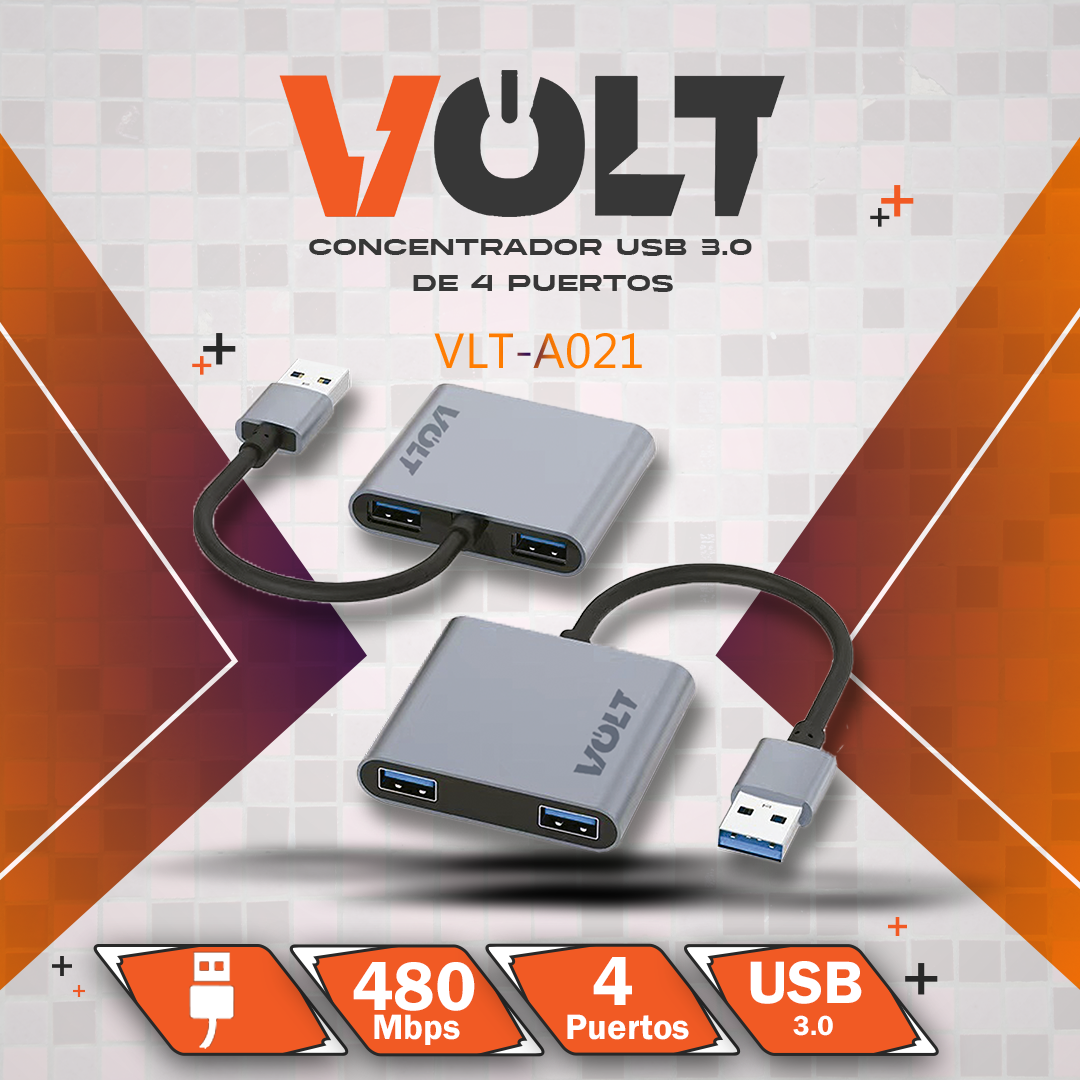 Concentrador USB 3.0 de 4 puertosVLT-A021 – Volt Power