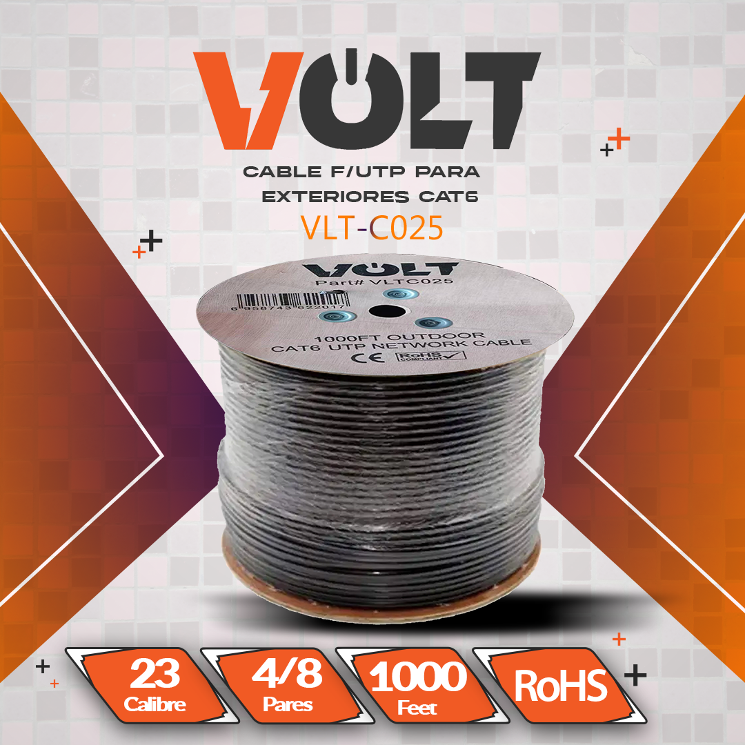 Cable F/UTP para exteriores Cat6VLT-C025 – Volt Power